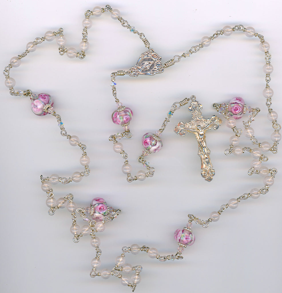 Updated Rose Quartz Rosary Wire Wrapped – Heirloom Rosaries