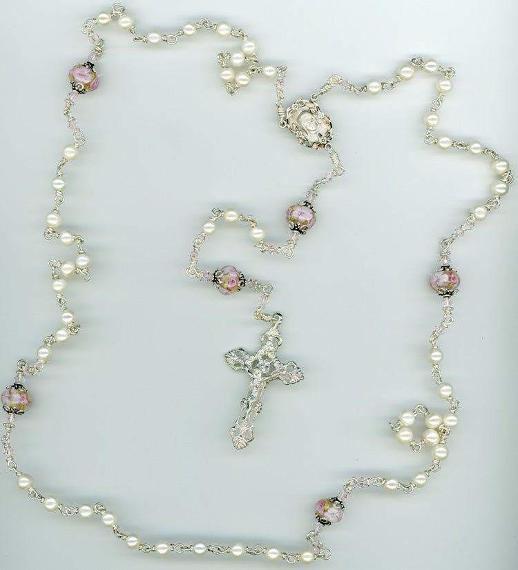 White Freshwater Pearl Rosary Wire Wrapped – Heirloom Rosaries