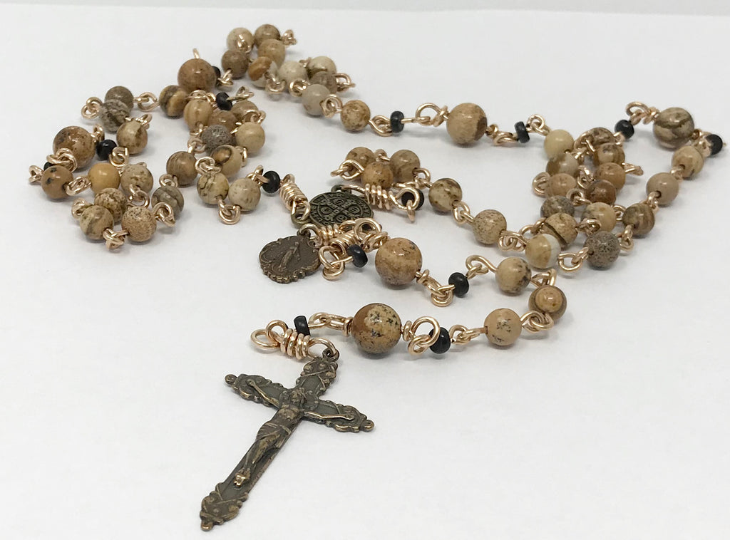 Picasso Jasper Rosary in Bronze – Heirloom Rosaries