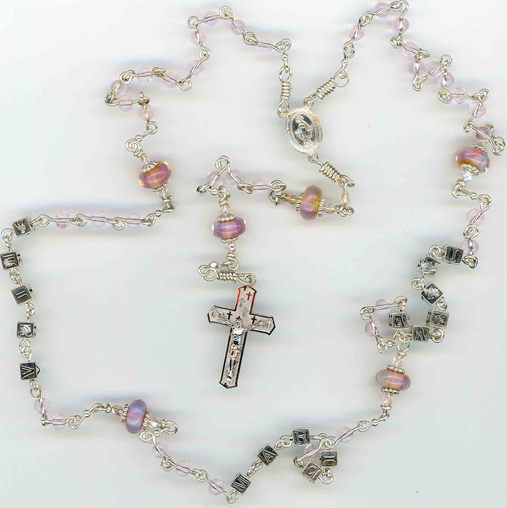A Child's First Rosary with Name in Sterling Letters – Heirloom Rosaries